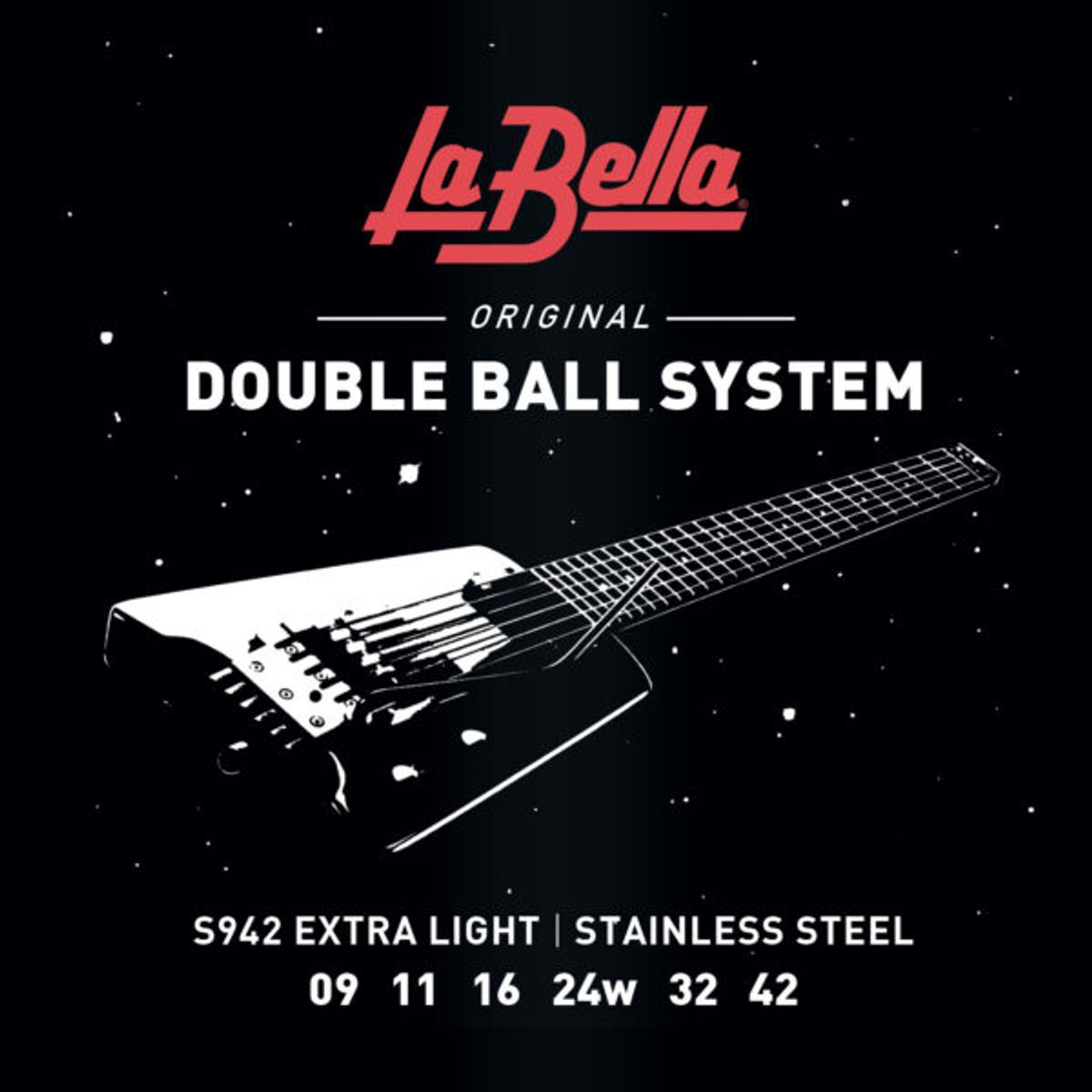 La Bella S942 Double Ball Electric Guitar - Extra Light 09-42 fra La ...